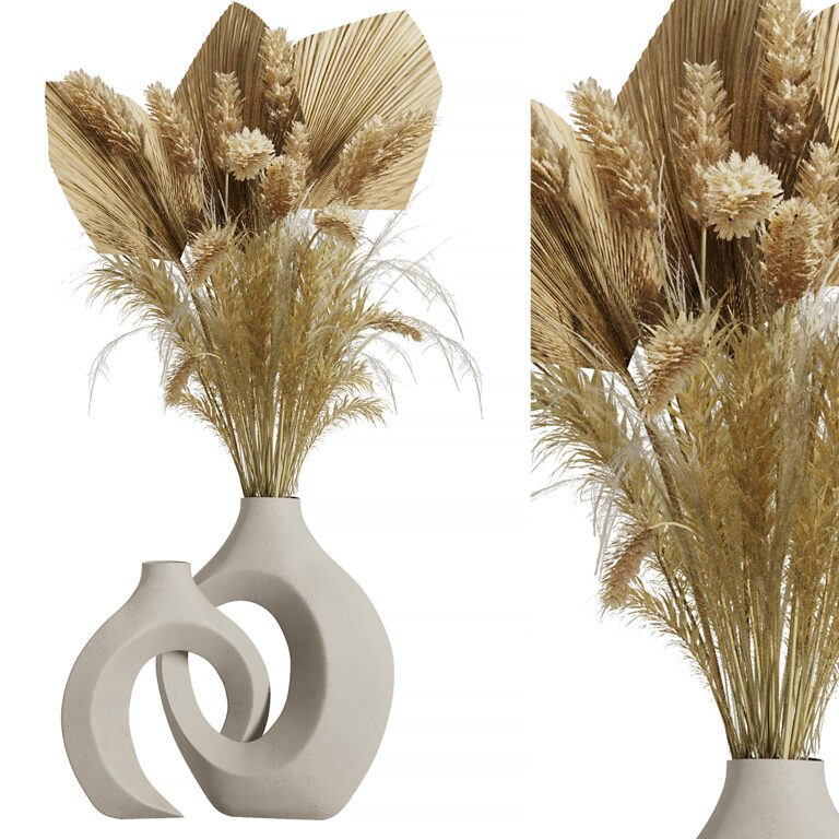 Decorative Dry Flower Bouquet (350227) 3D model - Download 3D model ...