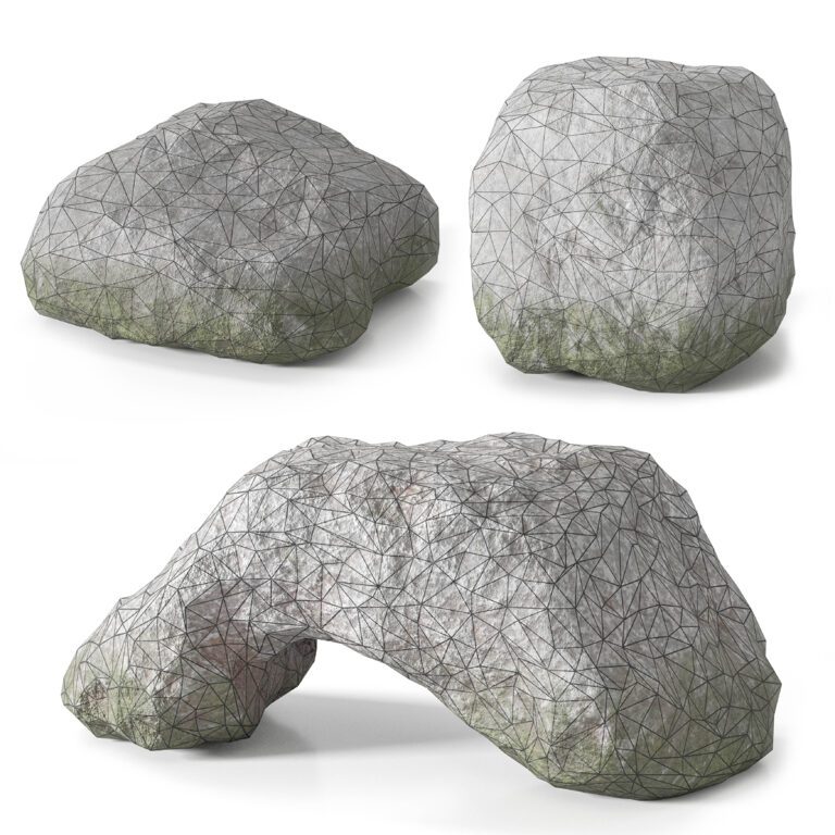 Low Poly Stones Set 02 (351012) 3D model - Download 3D model Low Poly ...