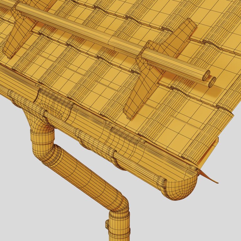 3D model of ready-made roof | Download roof shingles