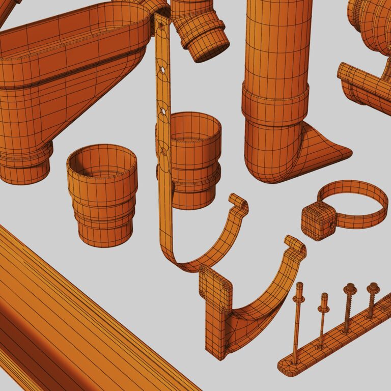 3D model of ready-made roof | Download roof shingles