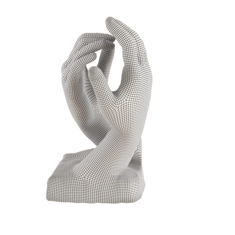 Sculpture two hands by Auguste Rodin (353637) 3D model - Download 3D ...