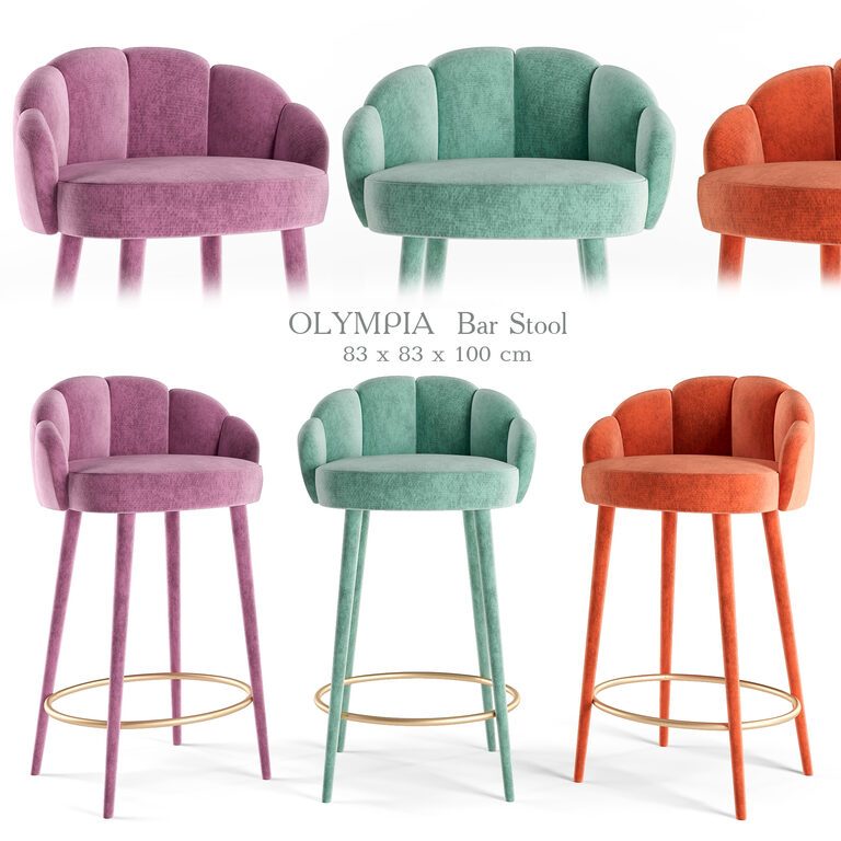 Munna Olympia Bar and Counter Stool (35384) 3D model - Download 3D ...