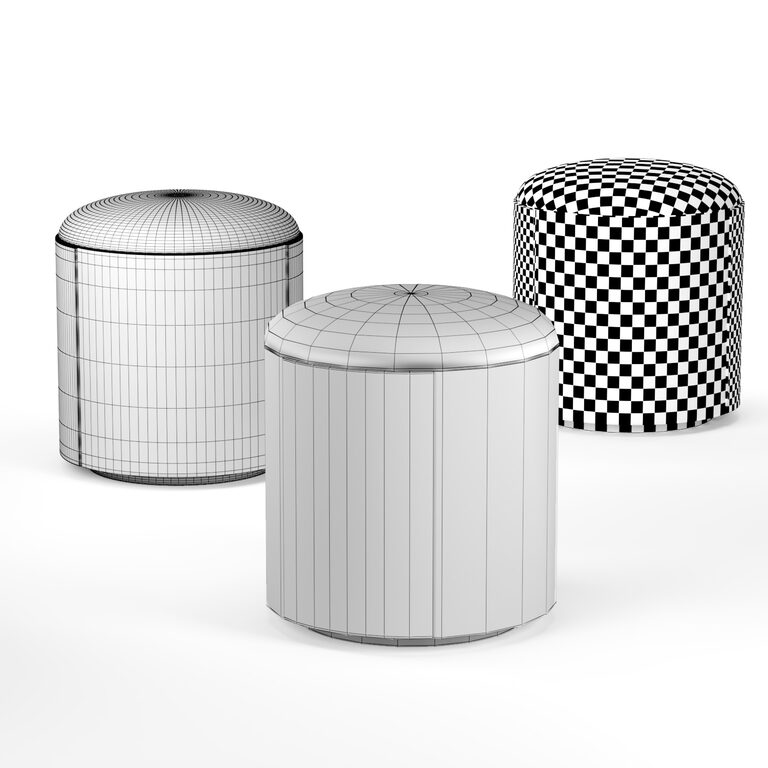 Manon Heritage Poufs (35388) 3D model - Download 3D model Manon ...