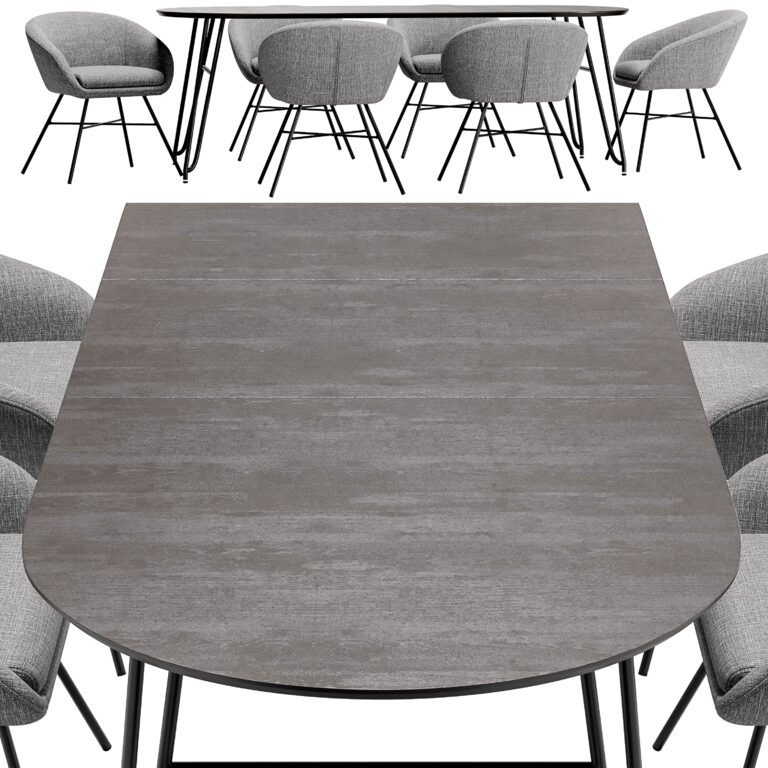 Amur dining chair and Norfort table (353983) 3D model - Download 3D ...