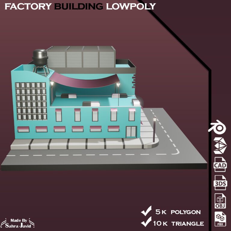 Factory low poly (354017) 3D model - Download 3D model Factory low poly ...