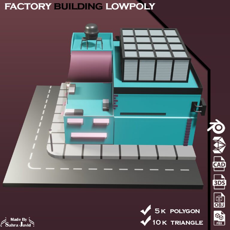 Factory low poly (354017) 3D model - Download 3D model Factory low poly ...