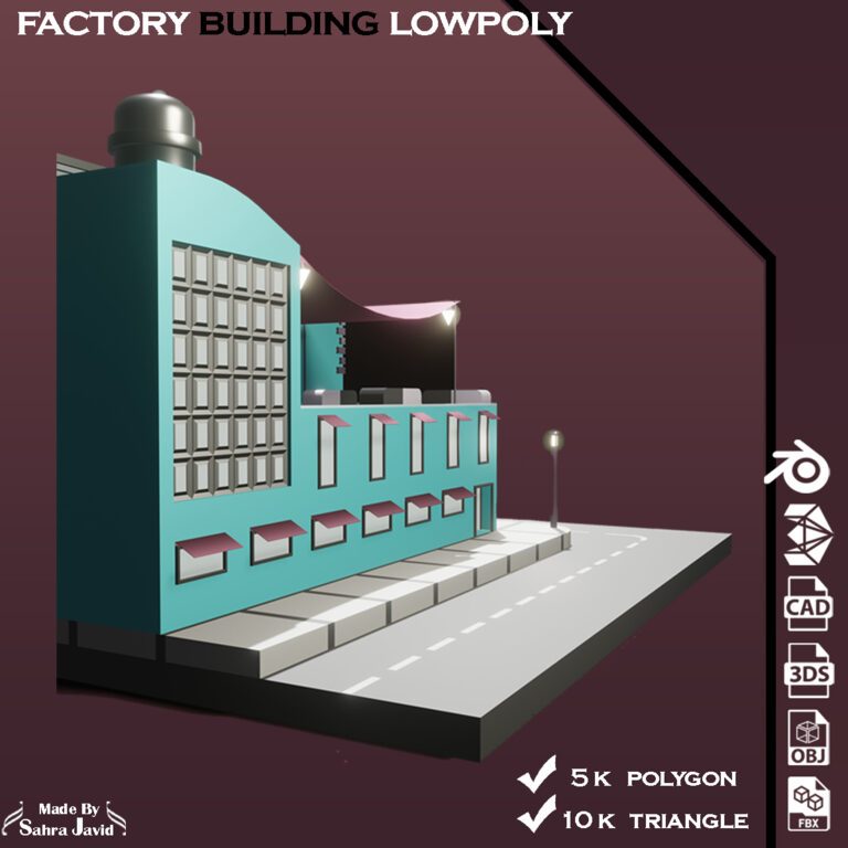Factory low poly (354017) 3D model - Download 3D model Factory low poly ...