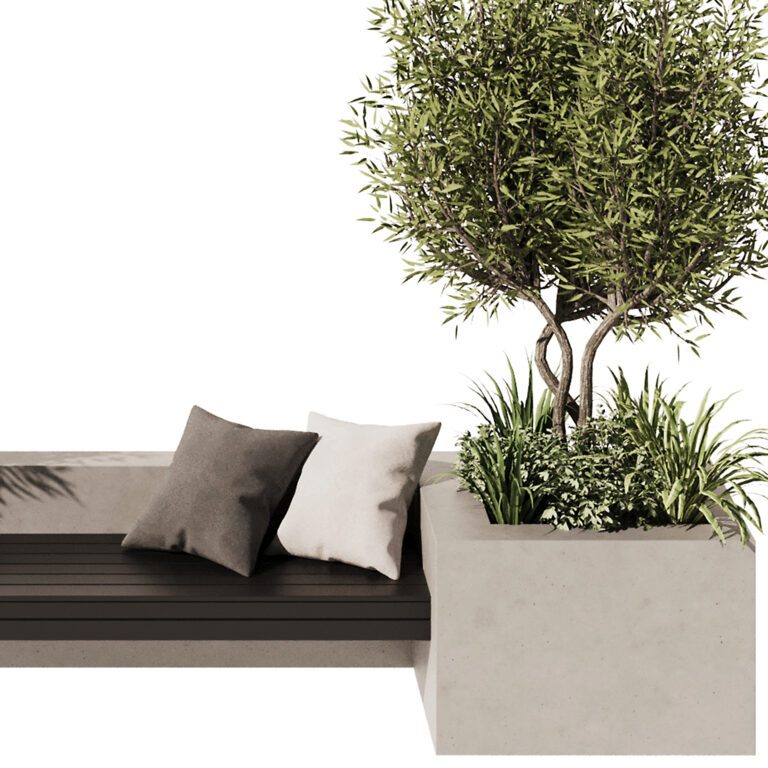 Outdoor Bench Olive V2 (354797) 3D model - Download 3D model Outdoor ...