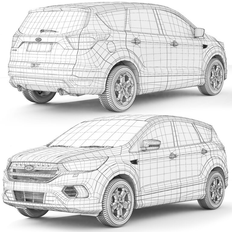 2018 Ford Kuga car (355412) 3D model - Download 3D model 2018 Ford Kuga ...