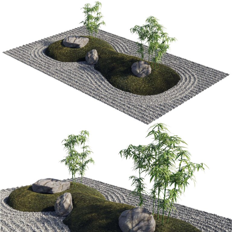 Japanese Rock (Zen) Garden 03 (356251) 3D model - Download 3D model ...