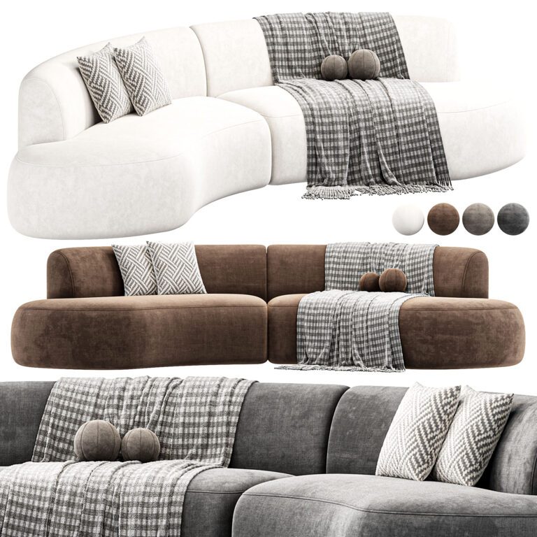 Opal Outdoor 2 Piece Curved Sectional Sofa By Highfashionhome (356331 ...