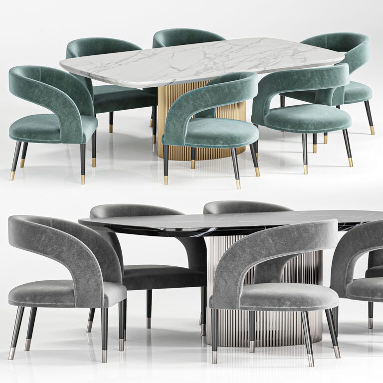 Princeton Dining Table and chair By Cazarina (357168) 3D model ...
