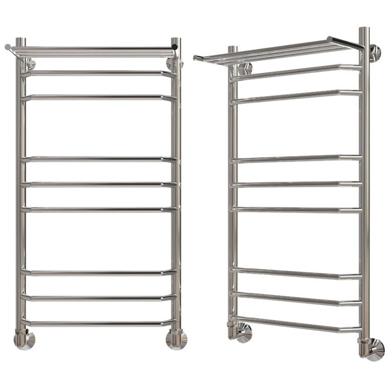 Water Heated Towel Rail EWRIKA Safo BR3 100x50 Chrome With Shelf With ...
