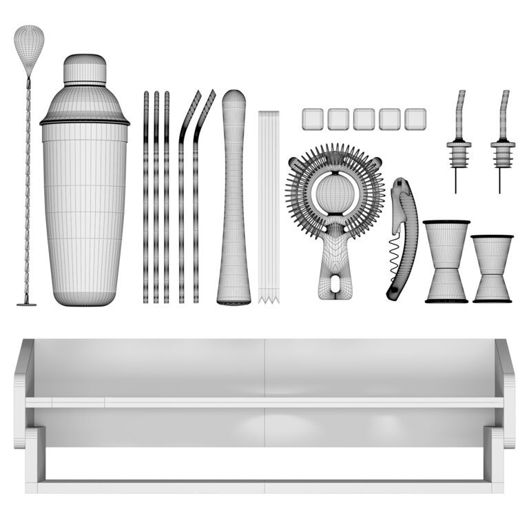 Bar tools set (358570) 3D model - Download 3D model Bar tools set ...