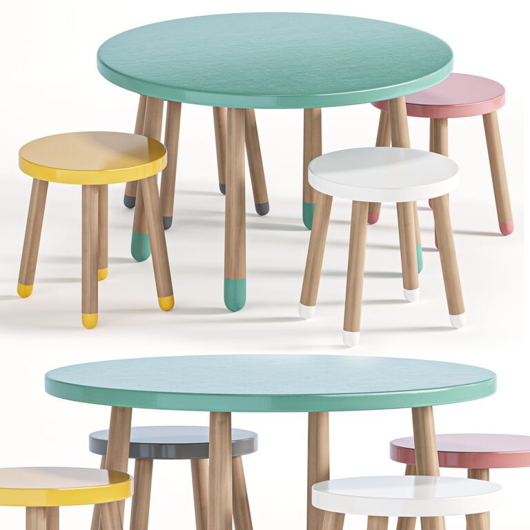 Round table and stool for children by Etsy (358669) 3D model - Download ...