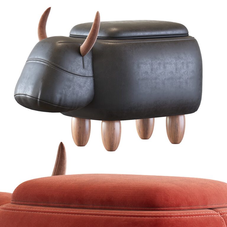 Leather Standard Stool Modern Style Simple Household Cow Stool (358713 ...