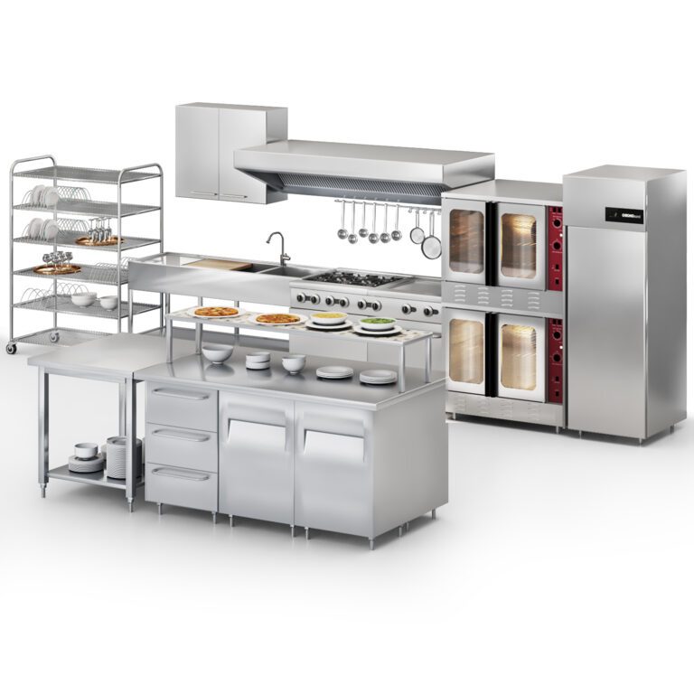 Cafe equipment commercial kitchen 02 (359793) 3D model - Download 3D ...