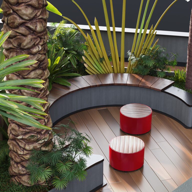 HQ HOTEL Outdoor bench and Plants Set (359977) 3D model - Download 3D ...