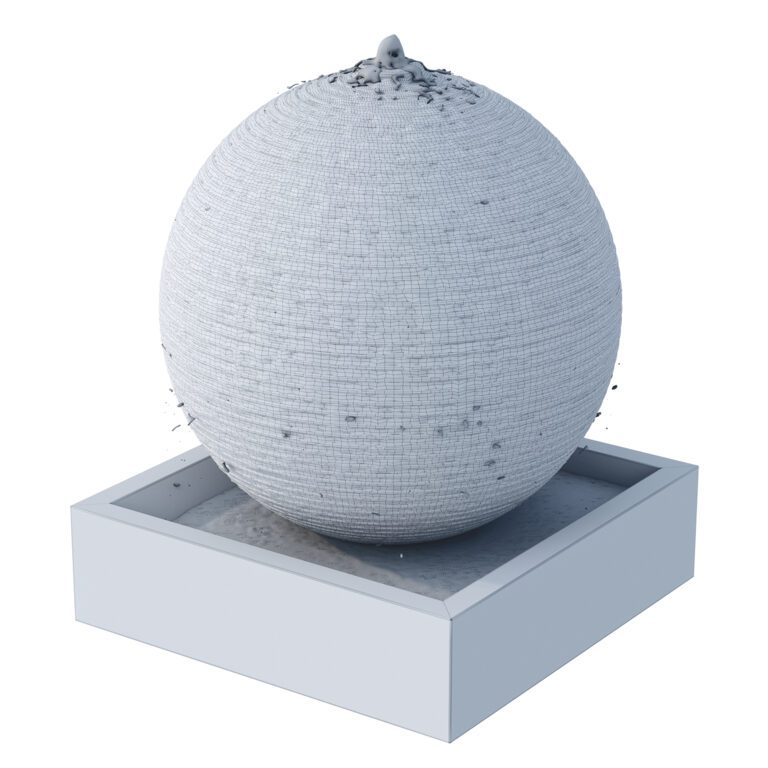 Ribbed Sphere Fountain (360254) 3D model - Download 3D model Ribbed ...