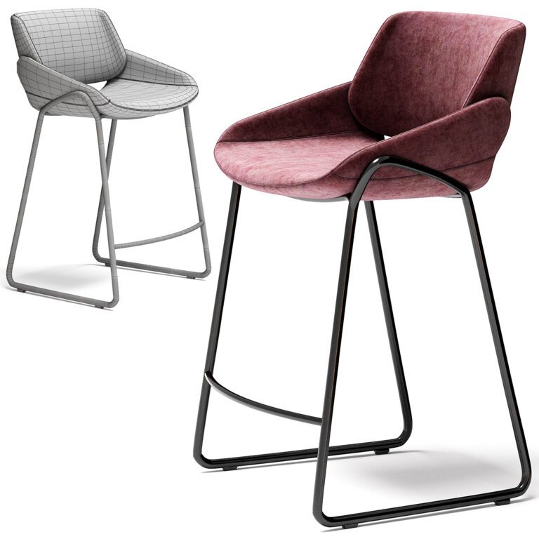 MONK Upholstered bar chair By Prostoria (360266) 3D model - Download 3D ...