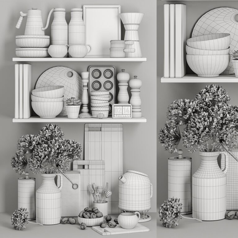 Kitchen decor set 02 (360505) 3D model - Download 3D model Kitchen ...
