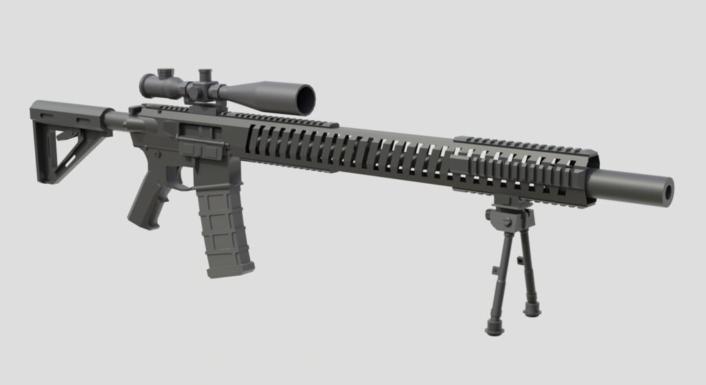 Includes 4 AR-15 DMR (Max-poly to Low-poly) (360587) 3D model ...