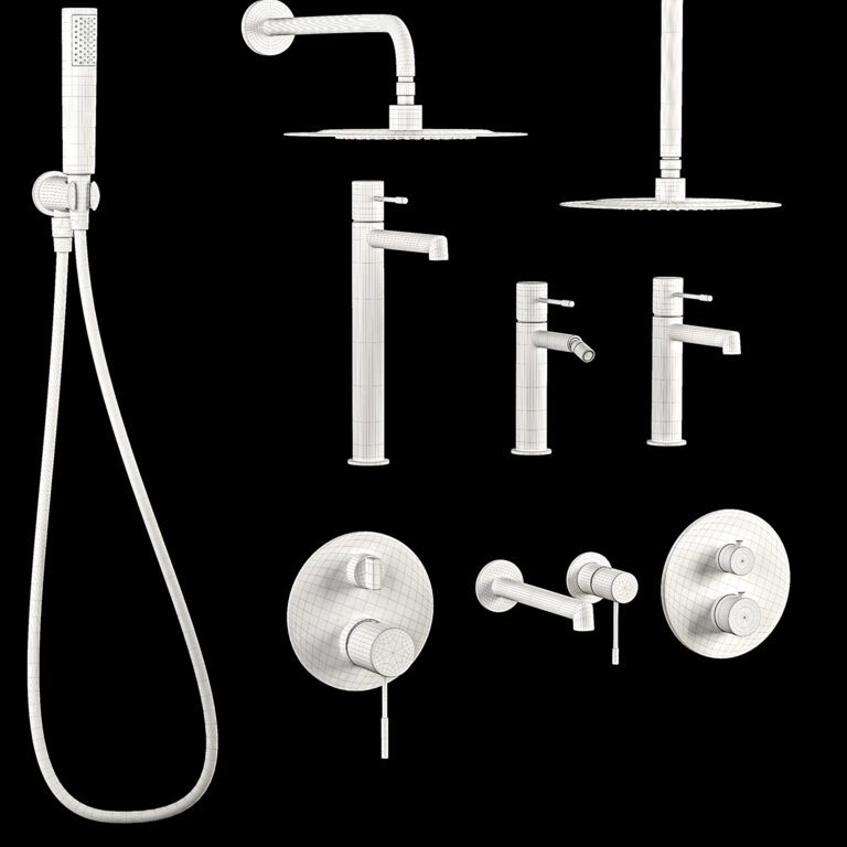 IMEX Collection (LINE) Bathroom Faucet Set 02 (360797) 3D model ...
