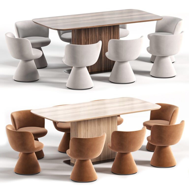 Flair chair and Glide Dining Table (360839) 3D model - Download 3D ...