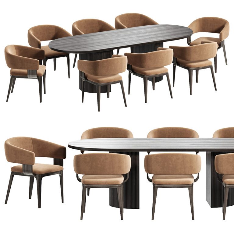 KIRK CHAIR and Moon Gubi table (360855) 3D model - Download 3D model ...