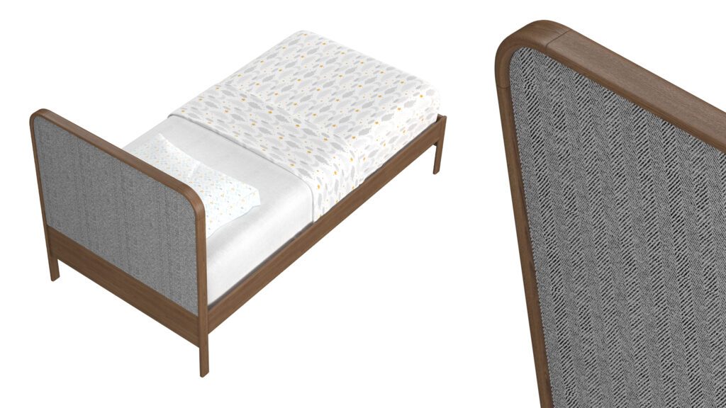 Wes Twin Upholstered Wood Bed (361432) 3D model - Download 3D model Wes ...