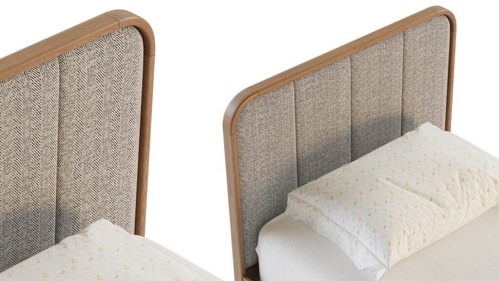 Wes Twin Upholstered Wood Bed (361432) 3D model - Download 3D model Wes ...