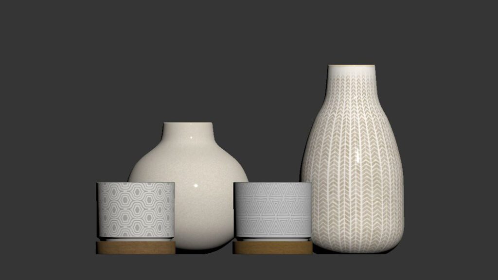 Ceramic vase set (361433) 3D model - Download 3D model Ceramic vase set ...