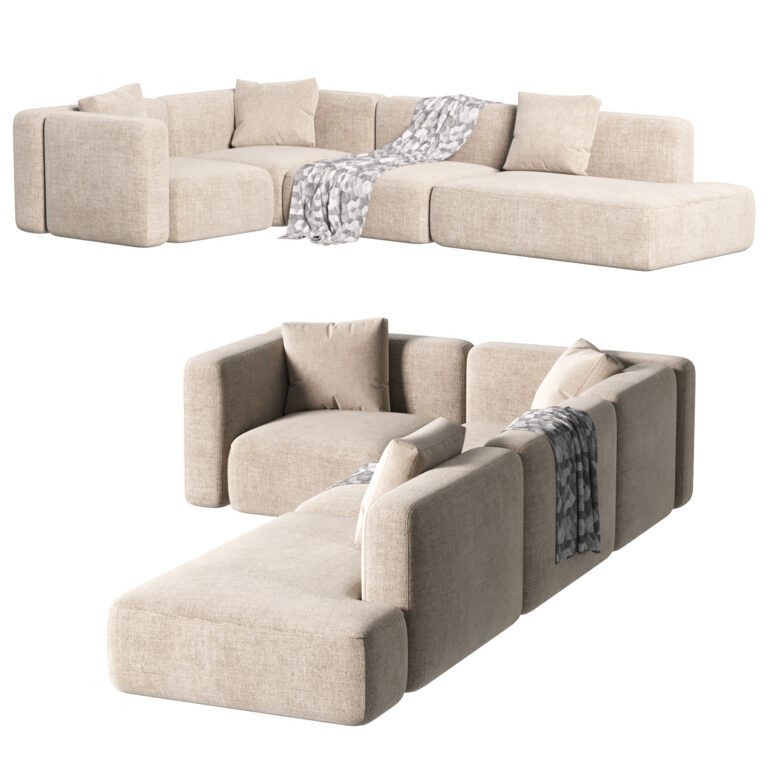 Modular Stone Sofa (361831) 3D model - Download 3D model Modular Stone ...