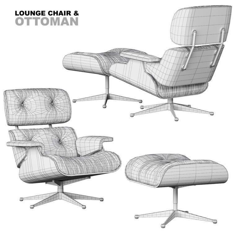 Eames lounge armchair and ottoman (361849) 3D model - Download 3D model ...