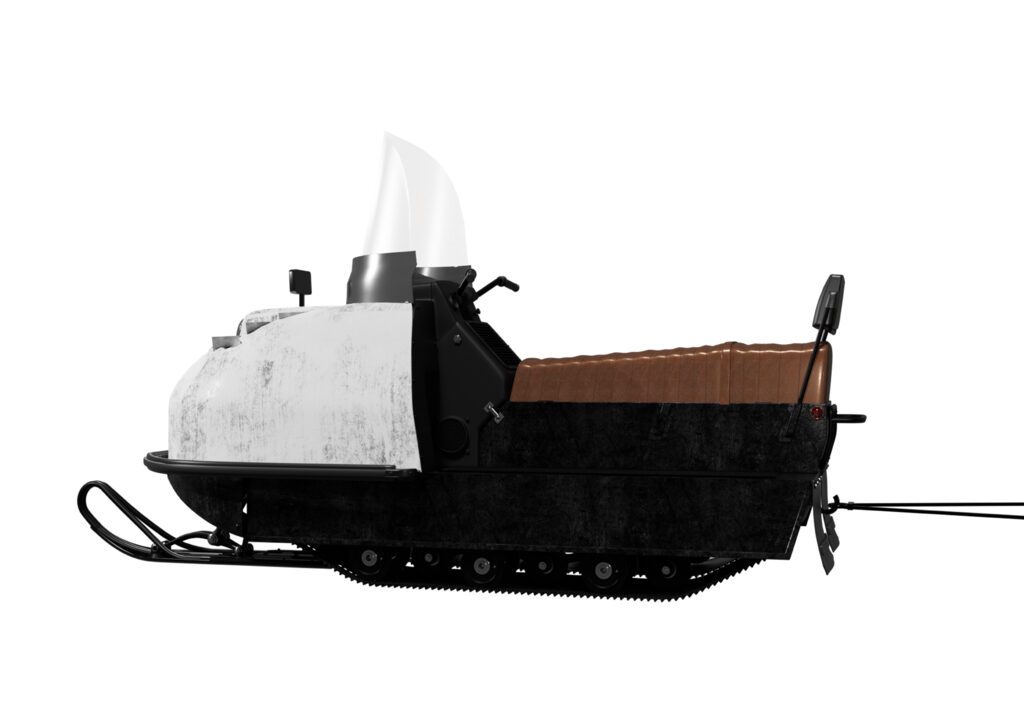 Old snowmobile Buran with sleigh (363243) 3D model - Download 3D model ...