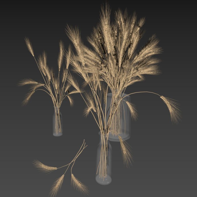 Dried flower In Vase 17 (363582) 3D model - Download 3D model Dried ...