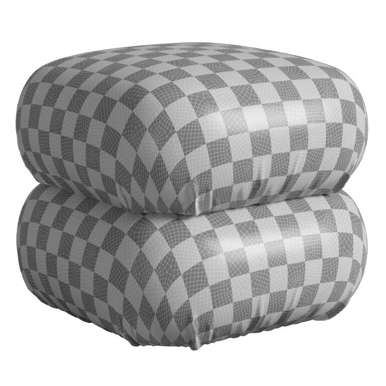 RUCHED DARK BEIGE Velvet pouf (363977) 3D model - Download 3D model ...