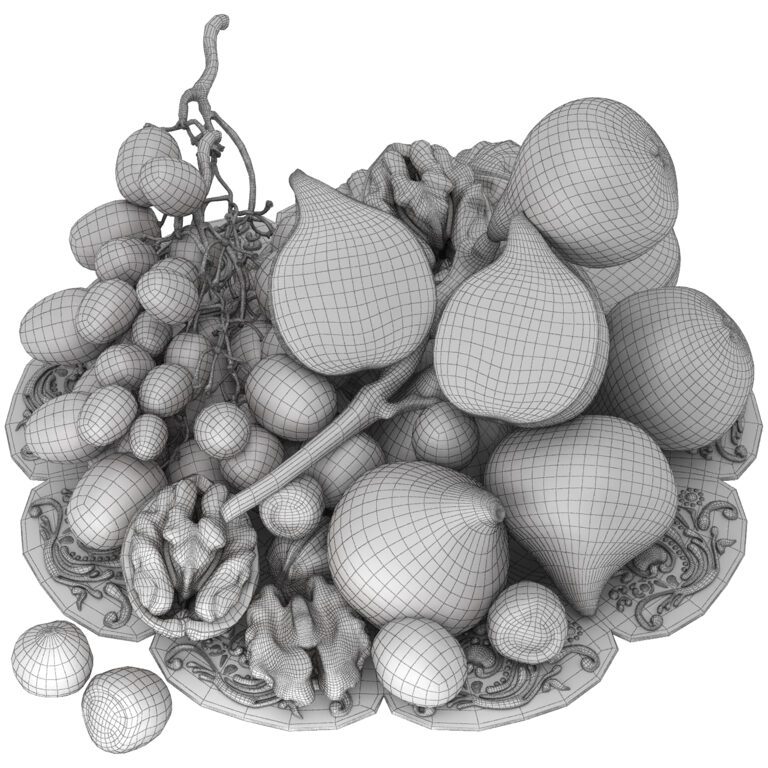 Plate of fruits (365527) 3D model - Download 3D model Plate of fruits ...