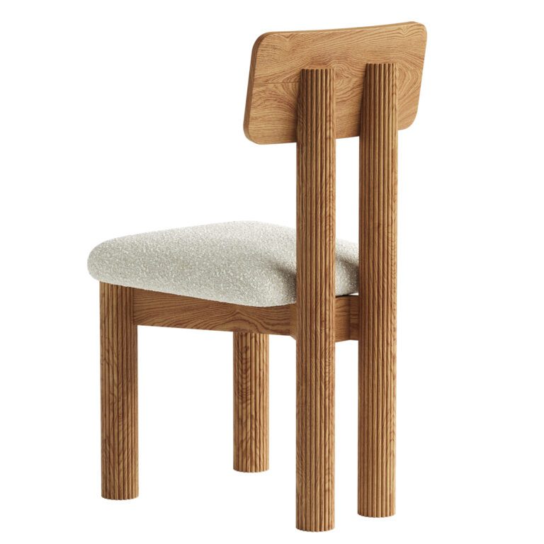 Chair made of oak and boucle fabric Desna (365741) 3D model - Download ...