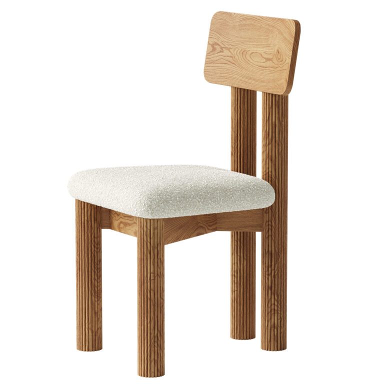 Chair made of oak and boucle fabric Desna (365741) 3D model - Download ...