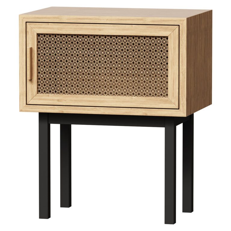 Cabinet with 1 door made of wicker rattan WASKA (367582) 3D model ...