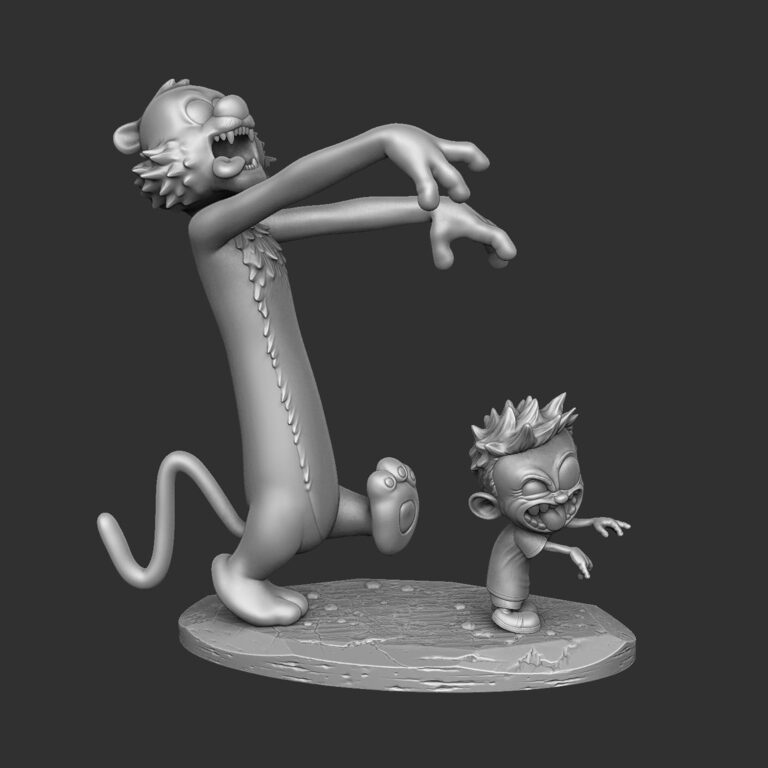 Calvin and Hobbes on Halloween. For 3D printing, STL. (368144) 3D model ...