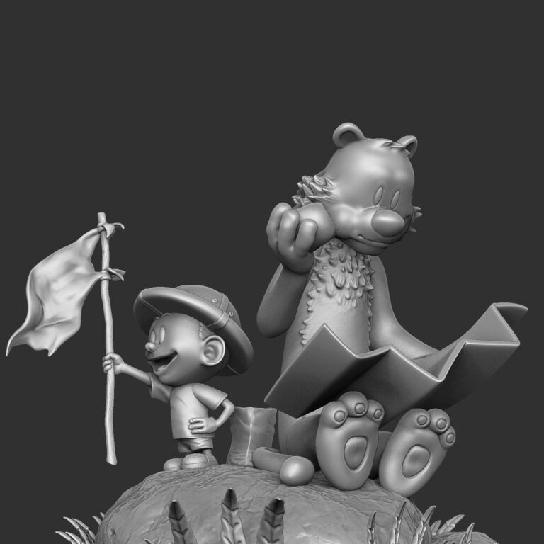Calvin and Hobbes with a treasure map. For 3D printing, STL (368145) 3D ...