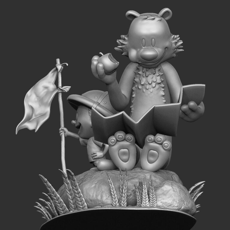 Calvin and Hobbes with a treasure map. For 3D printing, STL (368145) 3D ...