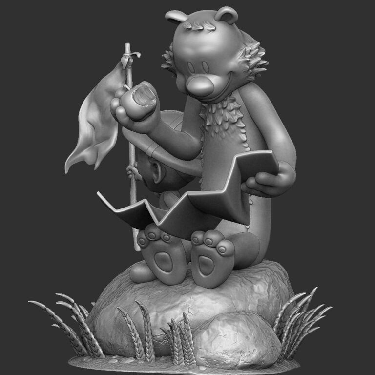 Calvin and Hobbes with a treasure map. For 3D printing, STL (368145) 3D ...