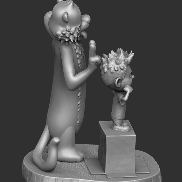 Calvin and Hobbes pose for a photo. For 3D printing, STL (368146) 3D ...