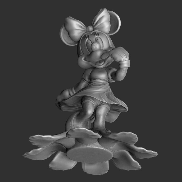Minnie Mouse on a flower. For 3D printing. STL. (368226) 3D model ...
