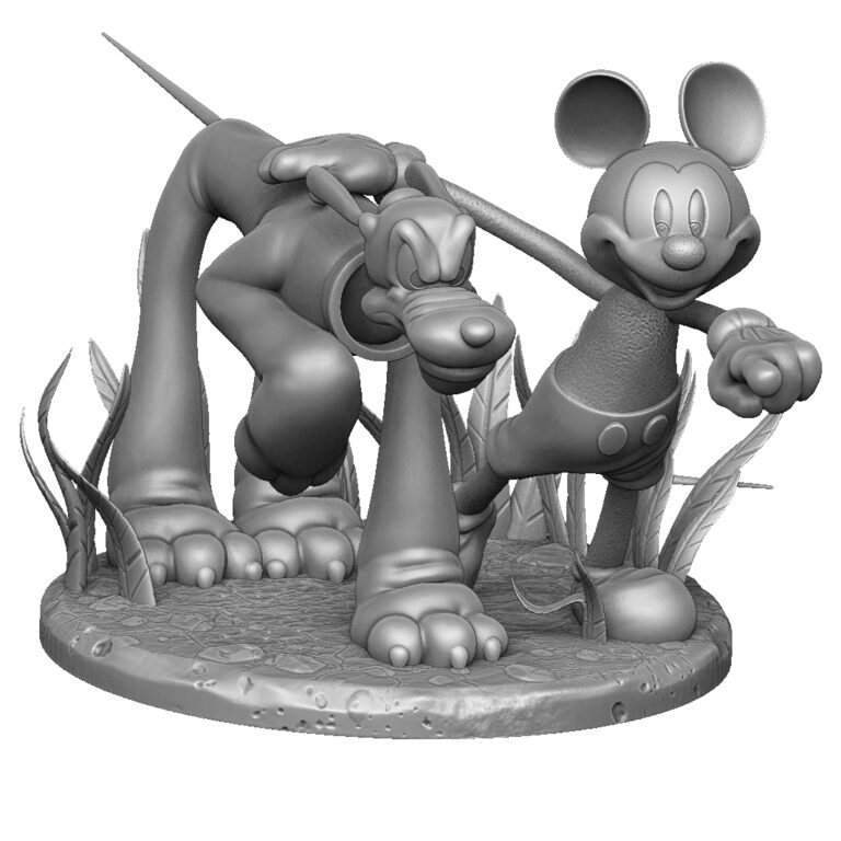 Mickey Mouse and Pluto. For 3D printing. STL. (368227) 3D model ...