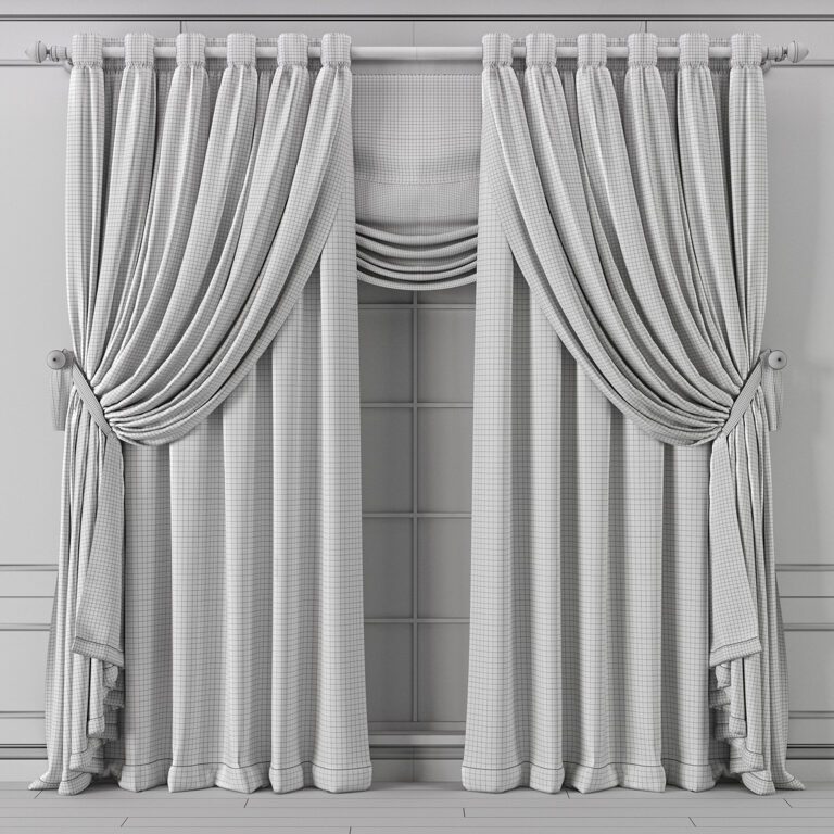 Curtains with tulle overlay 14 (368560) 3D model - Download 3D model ...