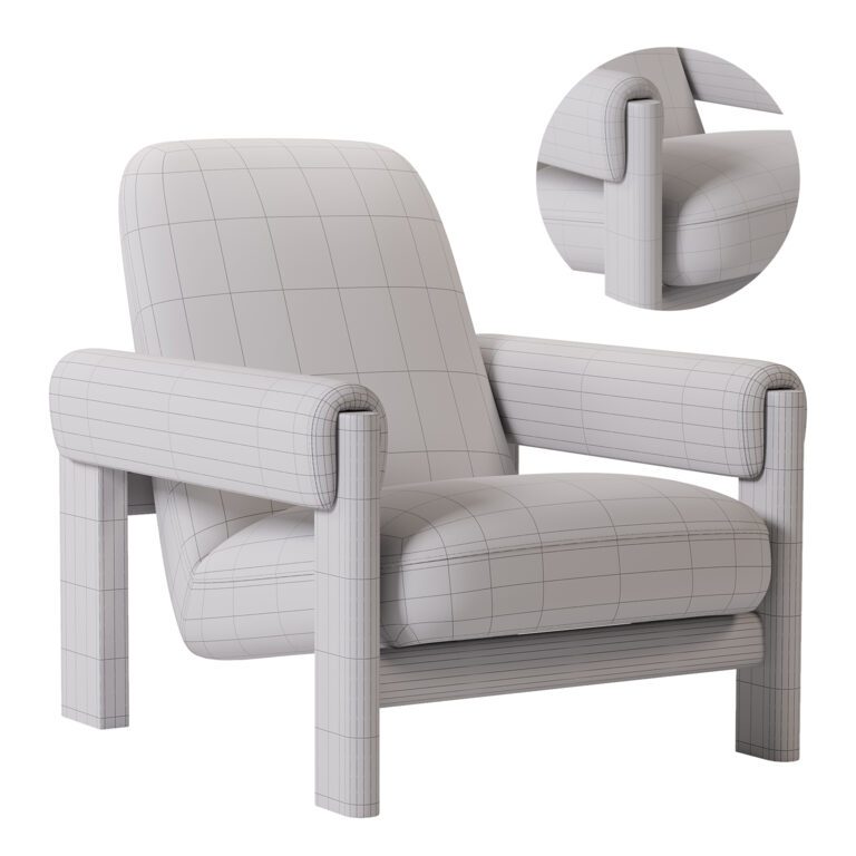 Nils Leather armchair (369020) 3D model - Download 3D model Nils ...